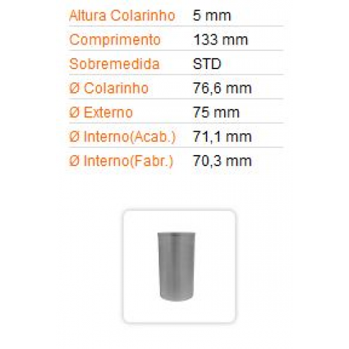 Camisa De Cilindro Gm 1.0 Efi/mpfi Std ¹ - Corsa Wind Efi./mpfi/vhc ...